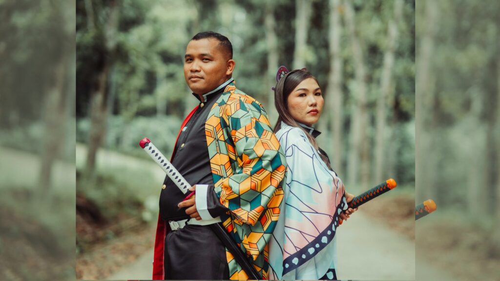 Epic love, epic adventure: 'Demon Slayer'-inspired prenuptial shoot ...